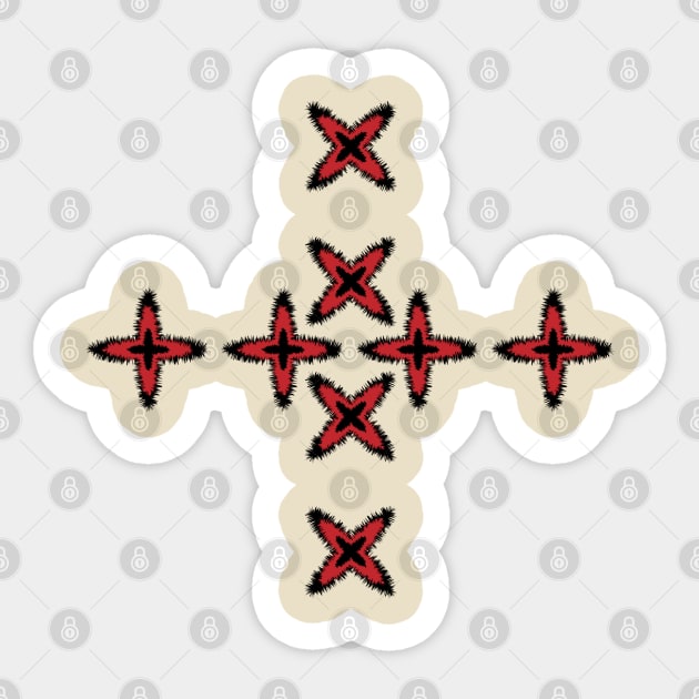 Cross + Plus design - Cross Design - Sticker | TeePublic